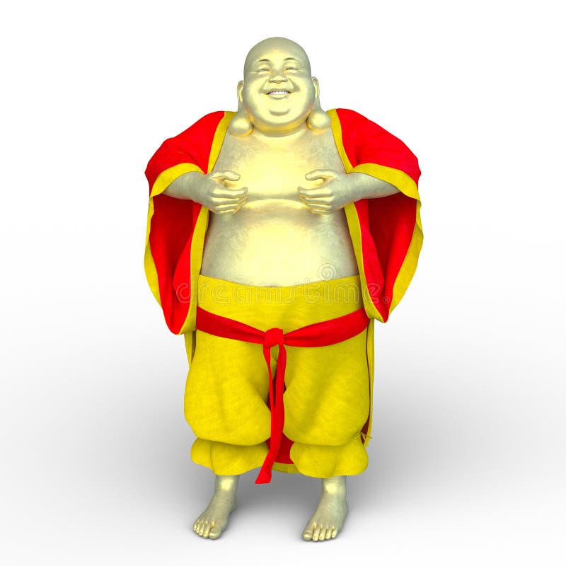 3D rendering of a Budai stock illustration. Illustration of luck ...
