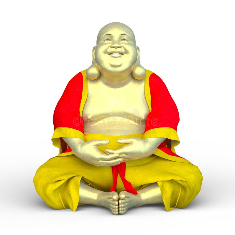 3D rendering of a Budai stock illustration. Illustration of monks ...