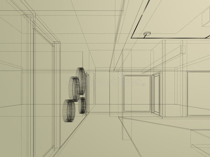 3d rendering of corridor stock illustration. Illustration of abstract ...