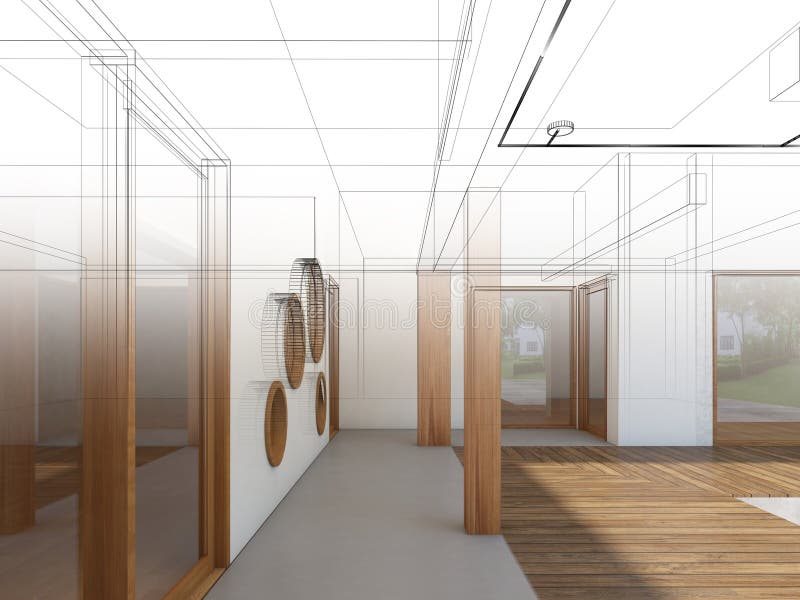 3d rendering of corridor stock illustration. Illustration of white ...