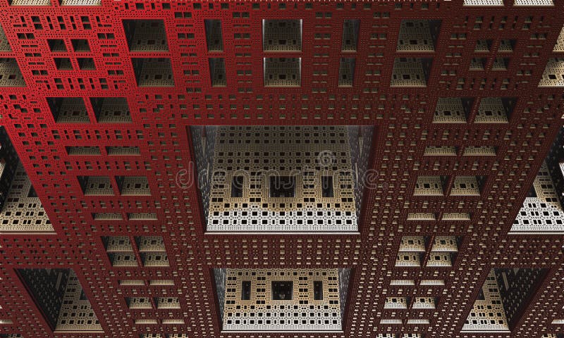 3D Rendering. the Building is of Flat, Rectangular Structures. Stock ...