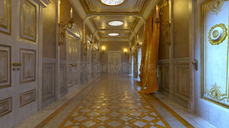 3D Rendering of Building Hallway Stock Illustration - Illustration of ...