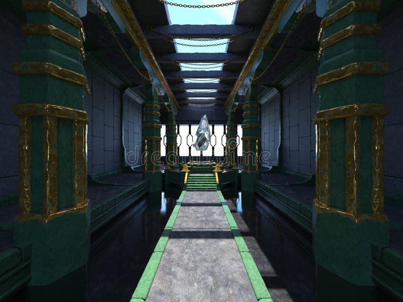 3D Rendering of Building Hallway Stock Illustration - Illustration of ...