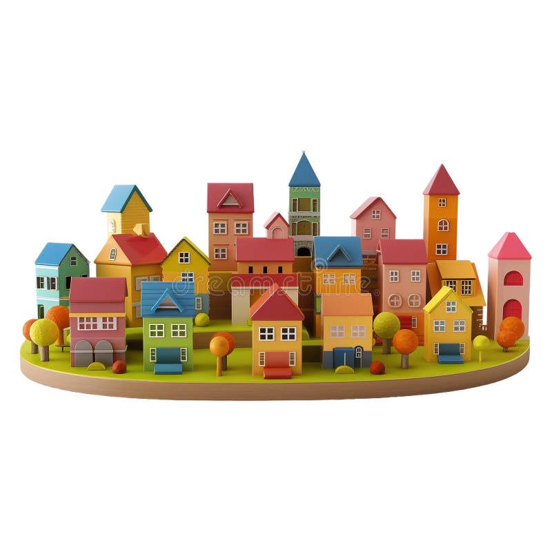 3D Rendering of a Building Toys for Children on Transparent Background ...