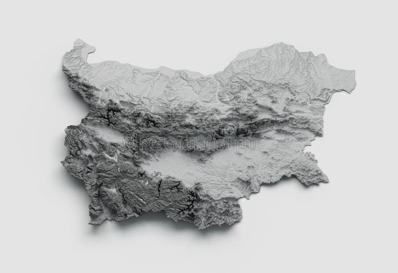 3d Rendering of the Bulgaria Map Isolated on White Background. Stock ...