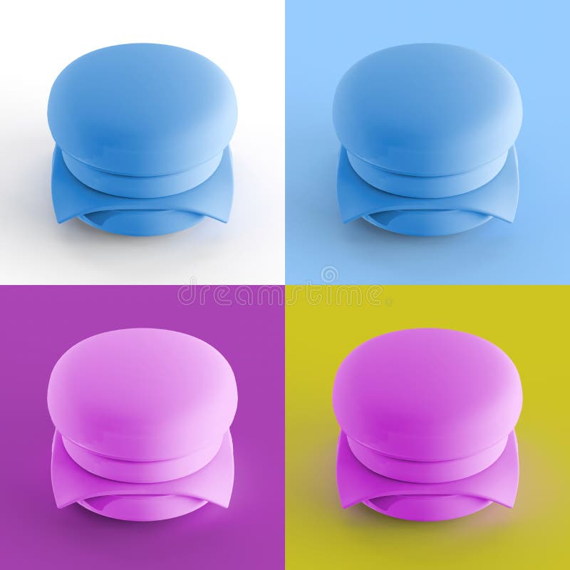 3D Rendering of a Burger Presented in Four Different Color Schemes ...