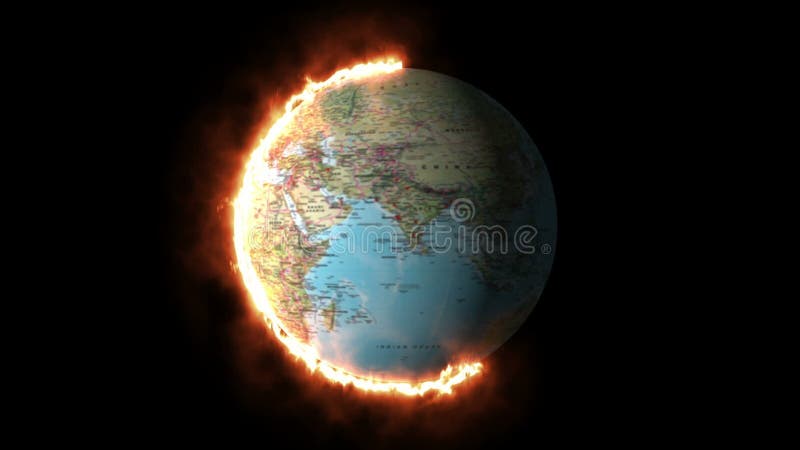 3d Rendering of Burning Earth Planet Stock Video - Video of land, burn ...