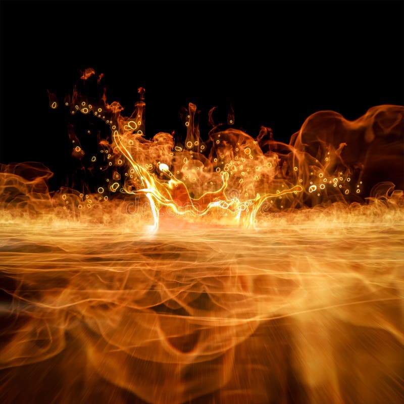 3D Rendering of Burning Liquid Fuel Splah on Fire and Flame Stock ...
