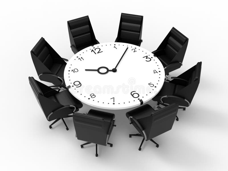 Clock Conference Table Illustration Stock Illustrations – 532 Clock ...
