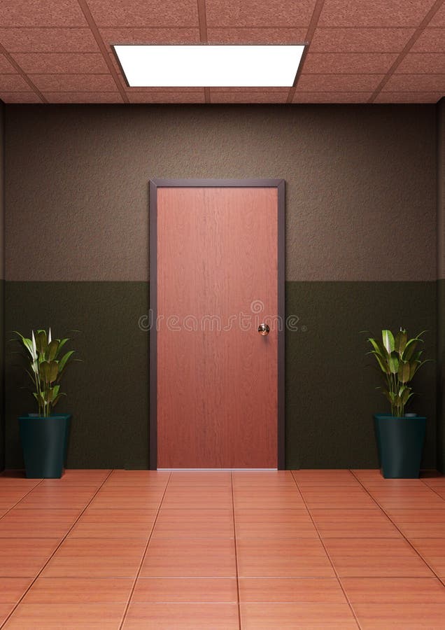 3D Rendering Business Hallway Stock Illustration - Illustration of ...