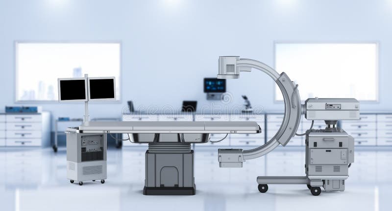 X-ray C-Arm scan machine stock illustration. Illustration of laboratory ...