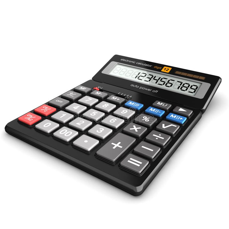 3d rendering calculator stock illustration. Illustration of count ...