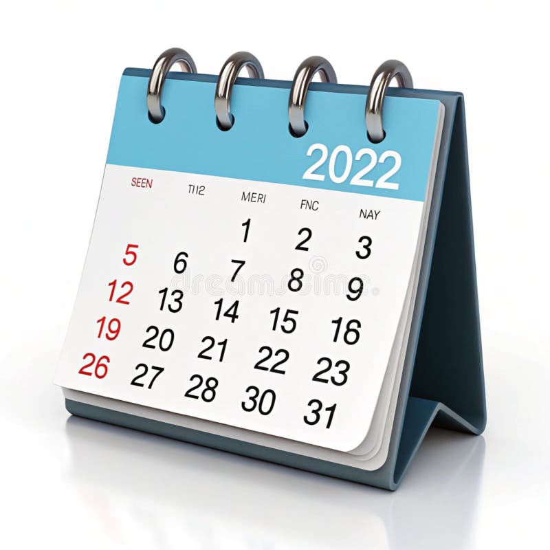3D 2022 Calendar Icon Isolated on White Background Stock Illustration ...