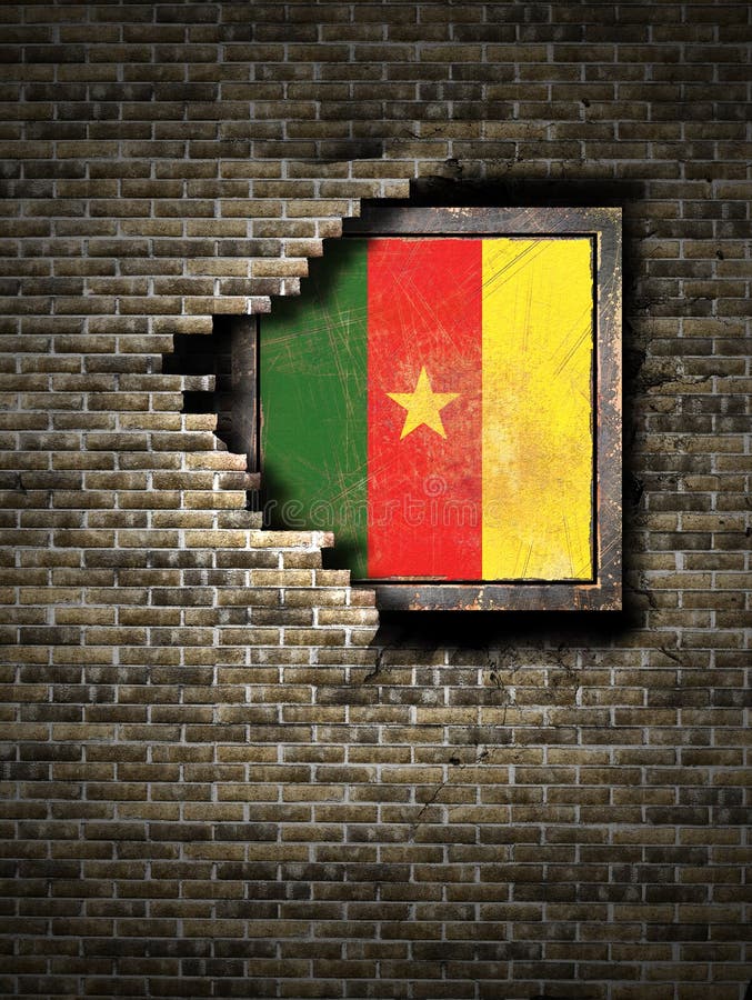 Old Cameroon Flag in Brick Wall Stock Illustration - Illustration of ...