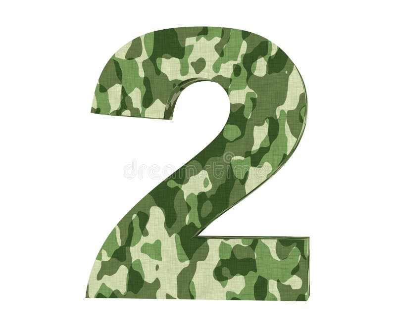 3D Rendering Camouflage Number 2 Two. 3D Render Illustration Stock ...