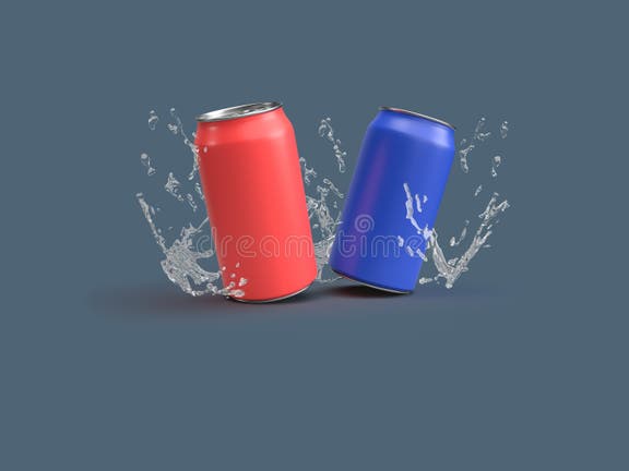 3d Rendering of Can and Water Splash Stock Illustration - Illustration ...