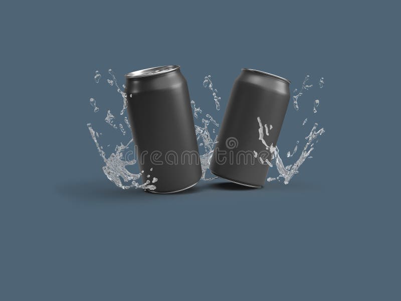 3d Rendering of Can and Water Splash Stock Illustration - Illustration ...