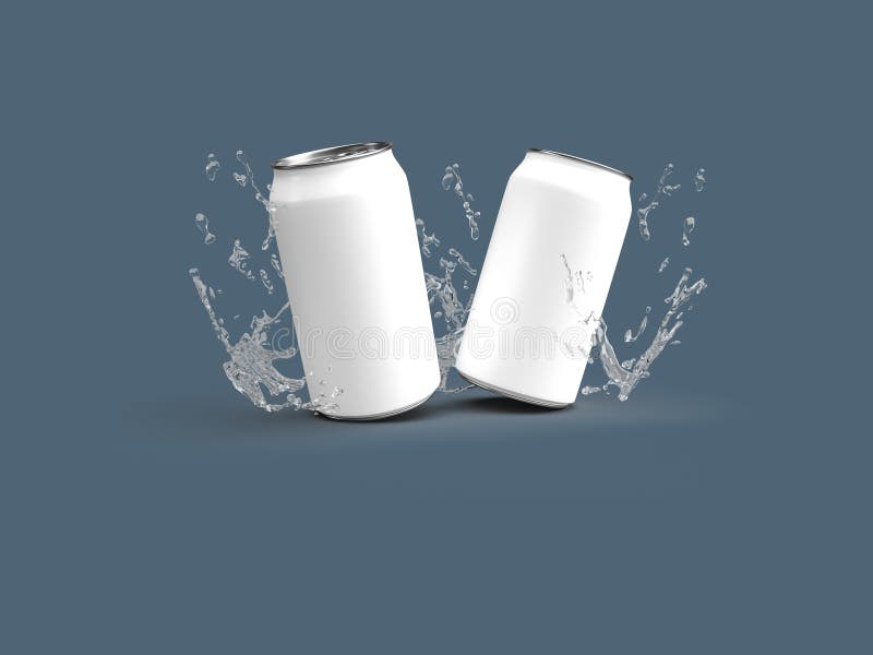 3d Rendering of Can and Water Splash Stock Illustration - Illustration ...