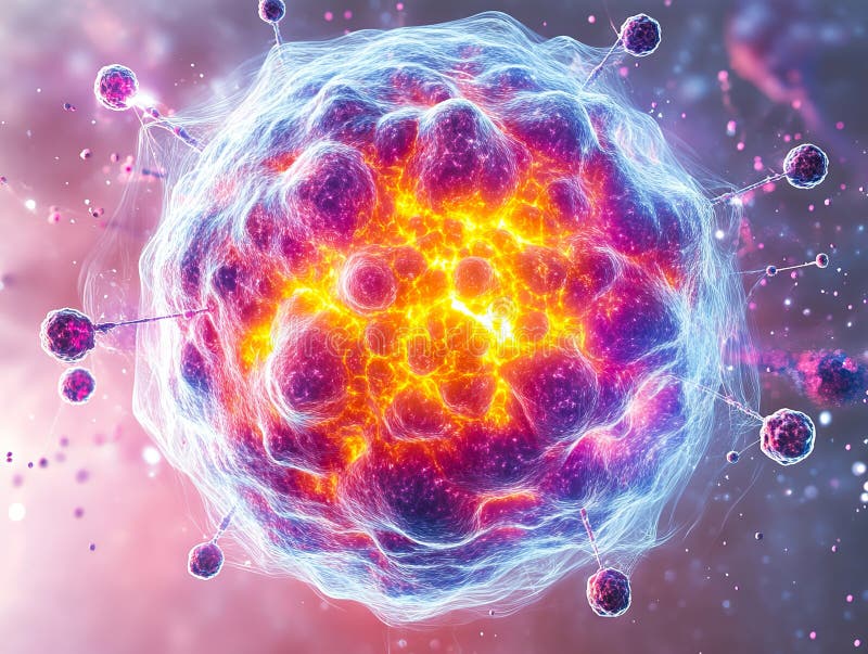 A 3D Rendering of a Cancer Cell in Space Stock Illustration ...