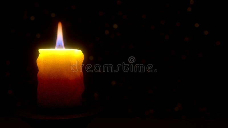 3D Rendering Candle Lighting at Night Stock Illustration - Illustration ...