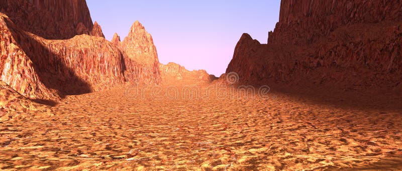 3D Rendering Canyon Valley stock illustration. Illustration of canyon ...