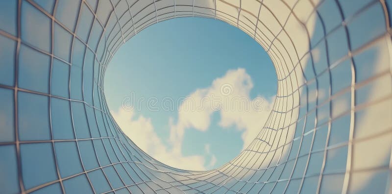 This 3D Rendering Captures the Reflection of Clouds in the Curved Glass ...