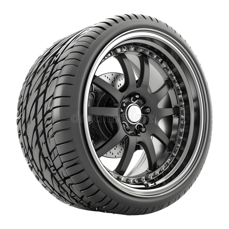 3D Rendering of a Car Tire or Rim on Transparent Background - Ai ...