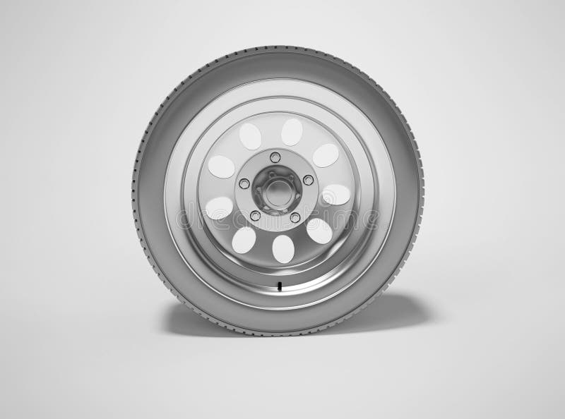 3d Rendering Car Wheel Isolated on Gray Background with Shadow Stock ...