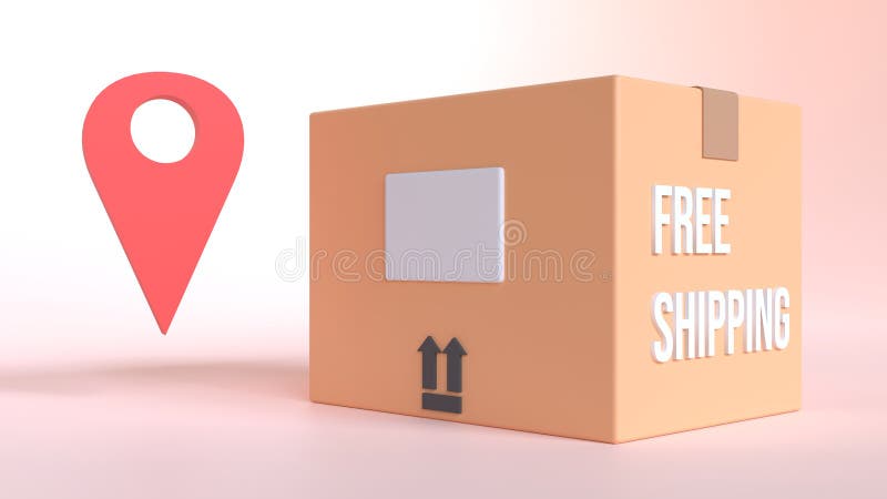3D Rendering Cardboard Box or Delivery Package. 3D Illustration ...