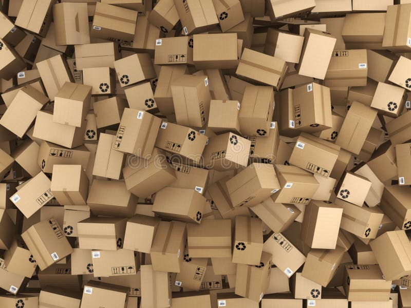 3D rendering cardboard box stock illustration. Illustration of ...