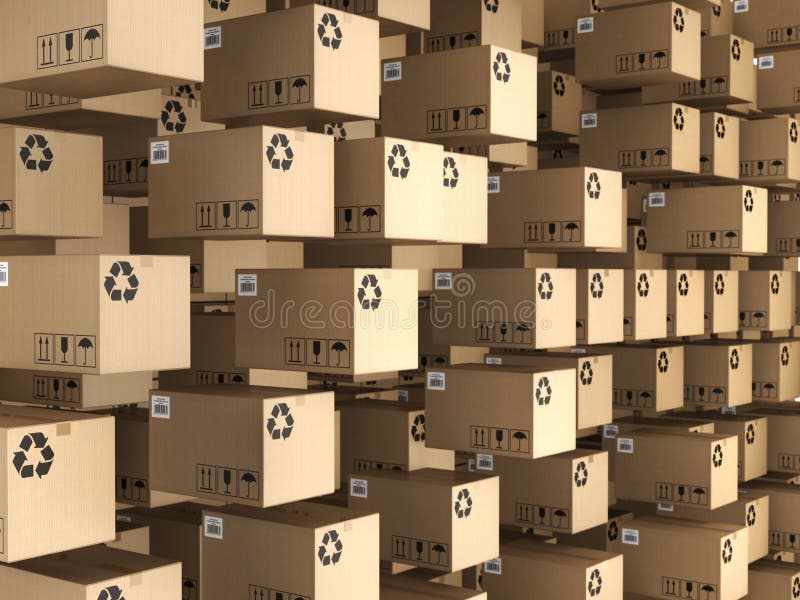3D rendering cardboard box stock illustration. Illustration of moving ...