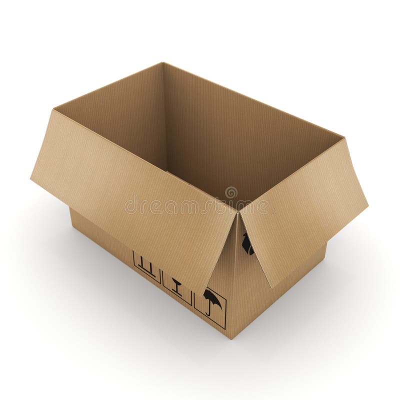 3D rendering cardboard box stock illustration. Illustration of parcel ...