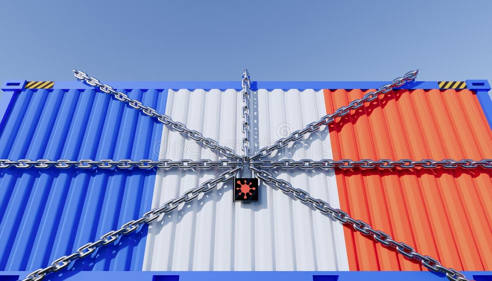 Cargo Container and Coronavirus Lockdown Stock Illustration ...