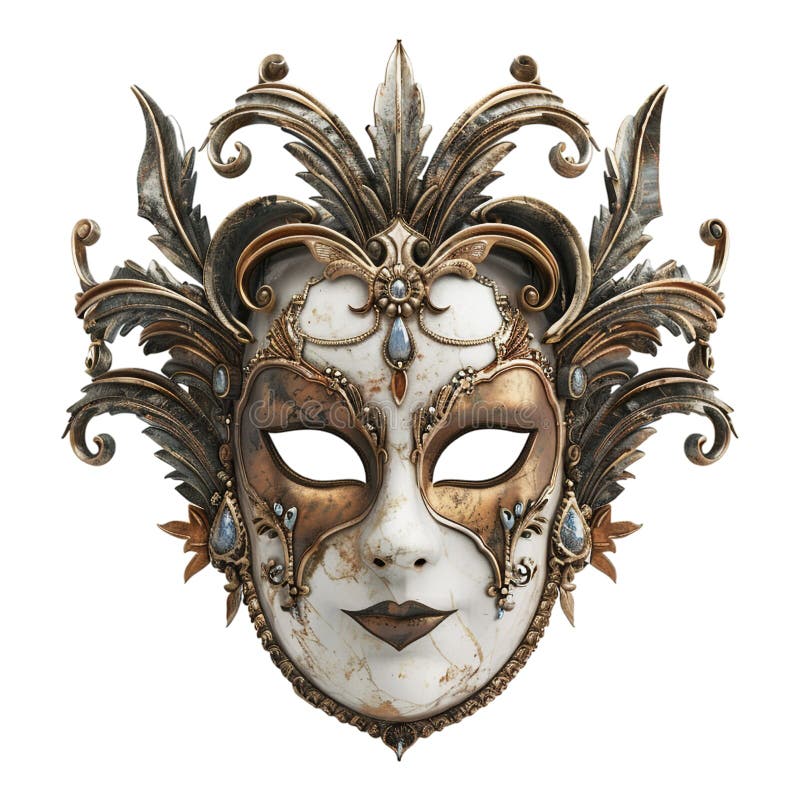 3D Rendering of a Carnival Traditional Mask on Transparent Background ...