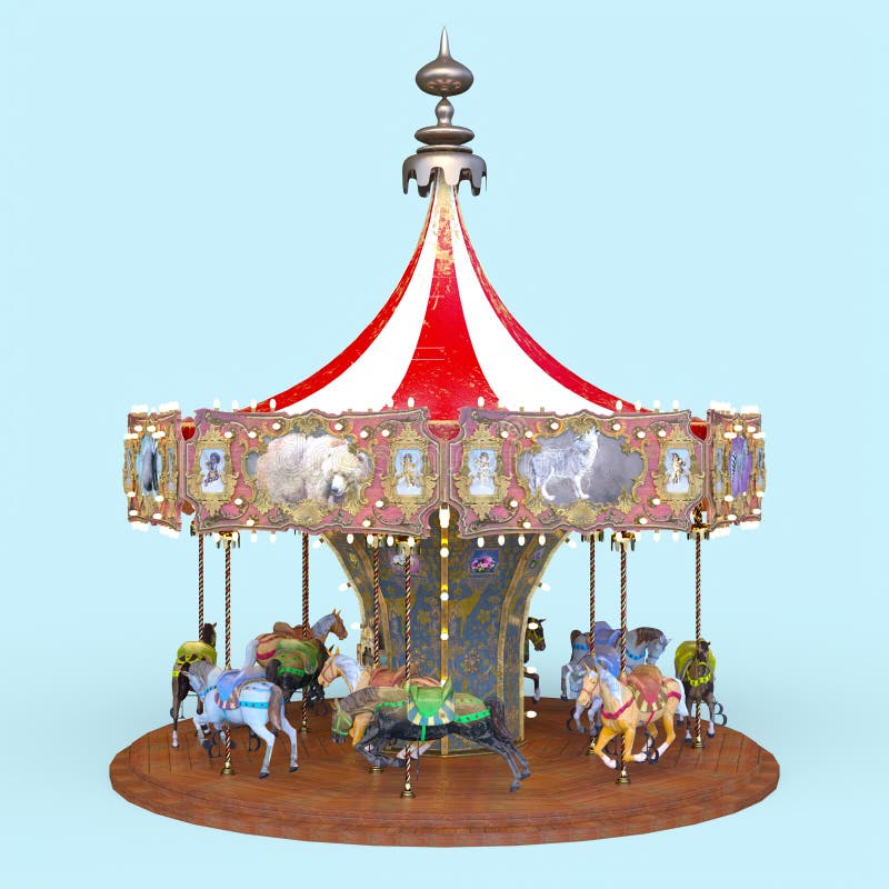 3D Rendering of the Carousel Stock Illustration - Illustration of ...