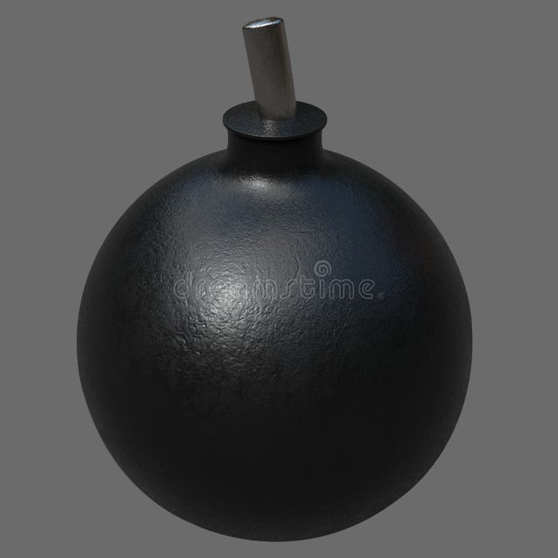 3d Rendering. a Cartoon Bomb Stock Illustration - Illustration of atom ...