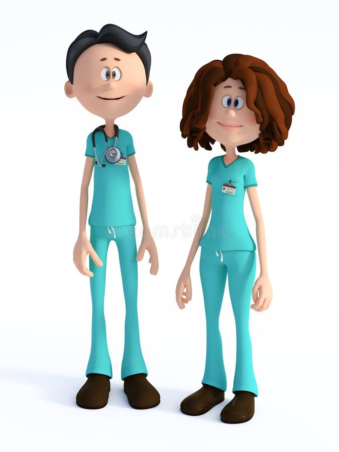 3d Cartoon nurse stock illustration. Illustration of nurse - 37192432