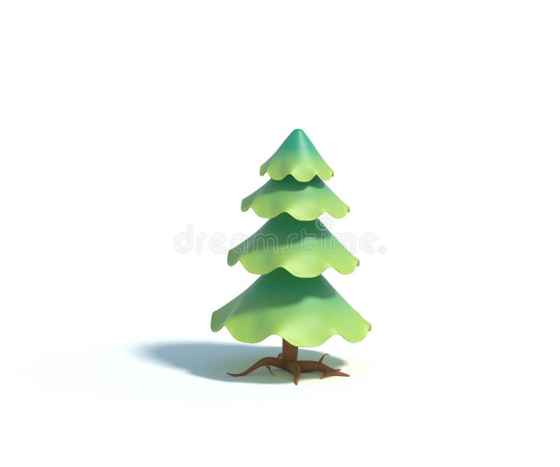 3d Rendering of Cartoon Fir Trees Stock Illustration - Illustration of ...