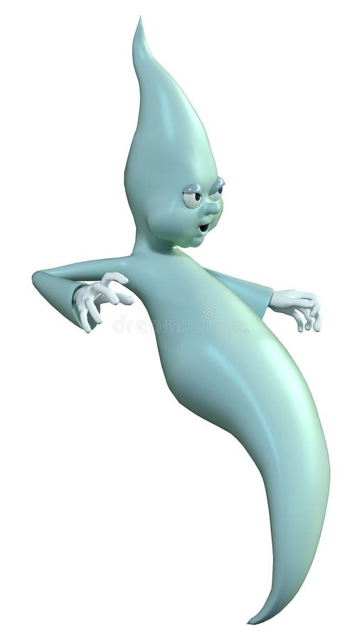 3D Rendering Toon Ghost on White Stock Illustration - Illustration of ...