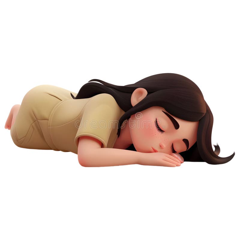 3D Rendering of a Cartoon of Man Sleeping on Transparent Background - Ai Generated Stock ...