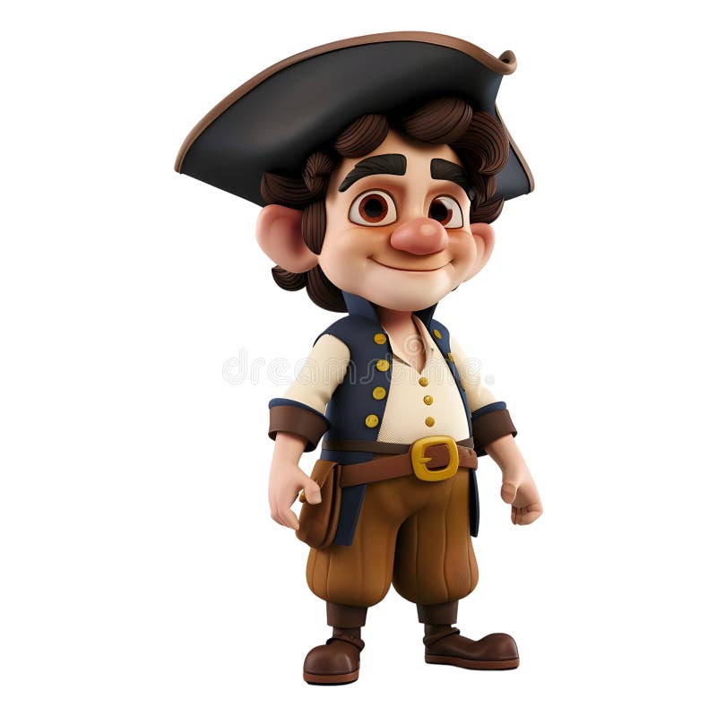 3D Rendering of a Cartoon of Man Standing on Transparent Background ...