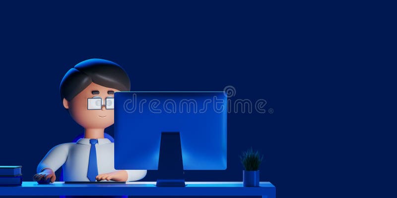 Late Night Computer Internet Work Concept Stock Illustrations – 175 ...