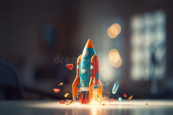 3D Rendering of a Cartoon Rocket Launcher 2 Stock Illustration ...