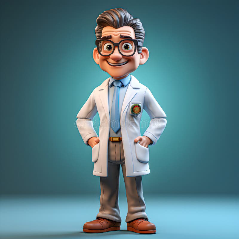 3d Rendering of Cartoonish Male Doctor Character Stock Illustration ...