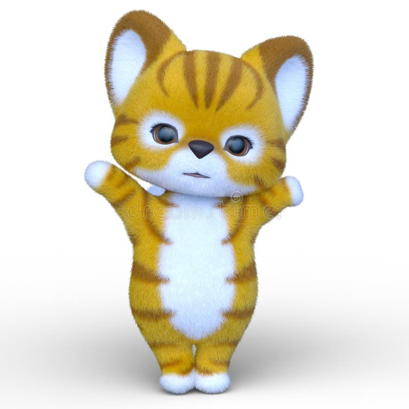 3D rendering of a cat stock illustration. Illustration of expression ...