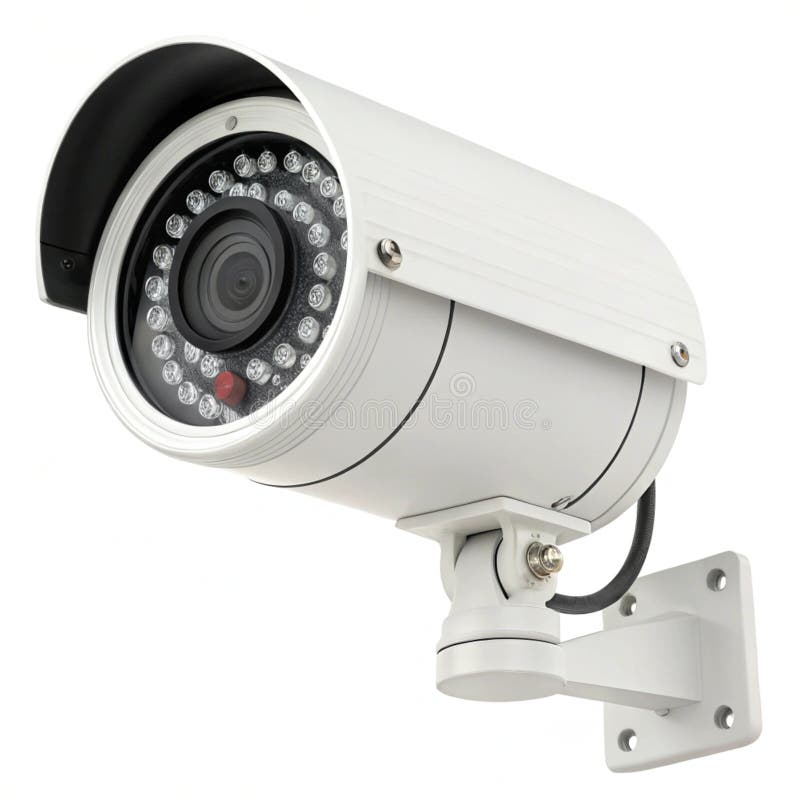 3D Rendering of a CCTV Camera Isolated on White Background Stock ...