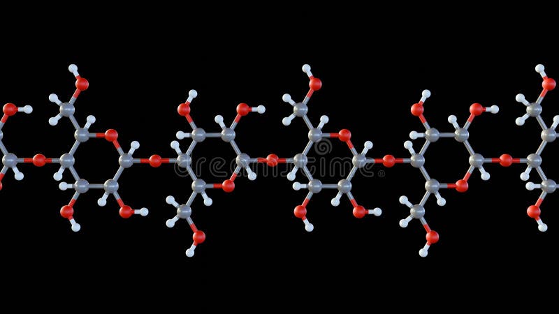 3d Rendering of Cellulose Molecules Stock Illustration - Illustration ...