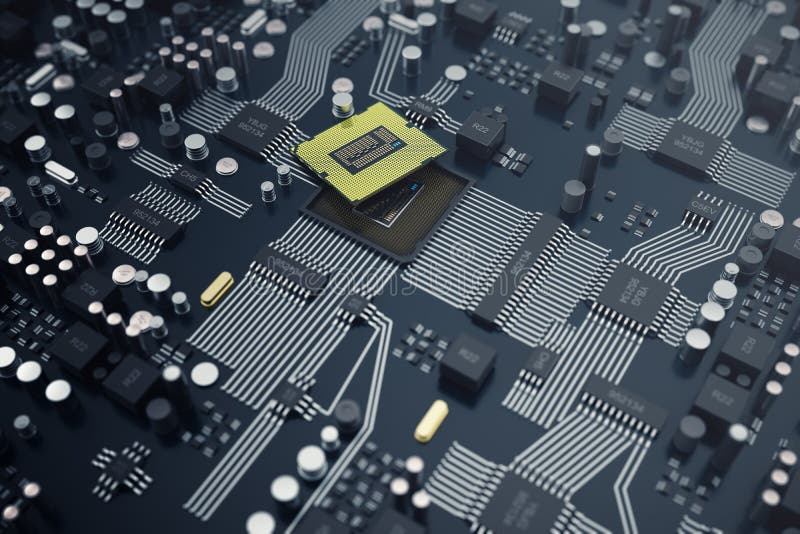 3d Rendering Central Computer Processors Cpu Concept Electronic Engineer Of Computer Technology