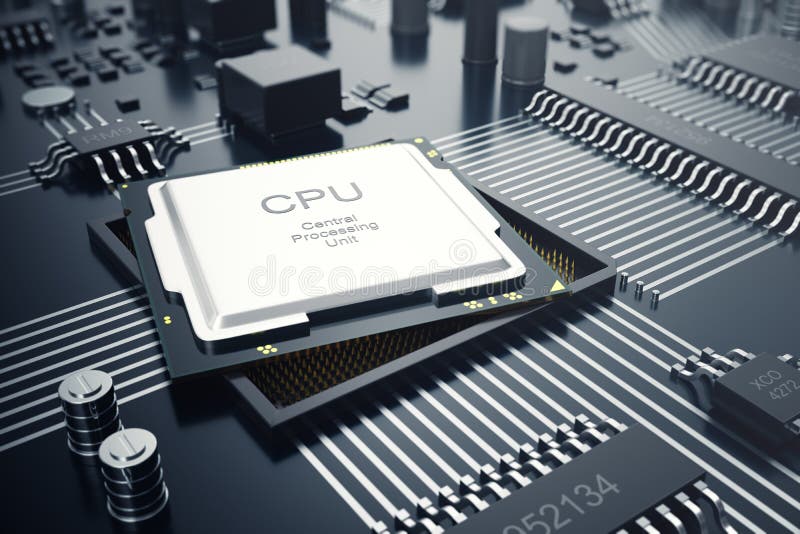 3d Rendering Central Computer Processors Cpu Concept Electronic Engineer Of Computer Technology