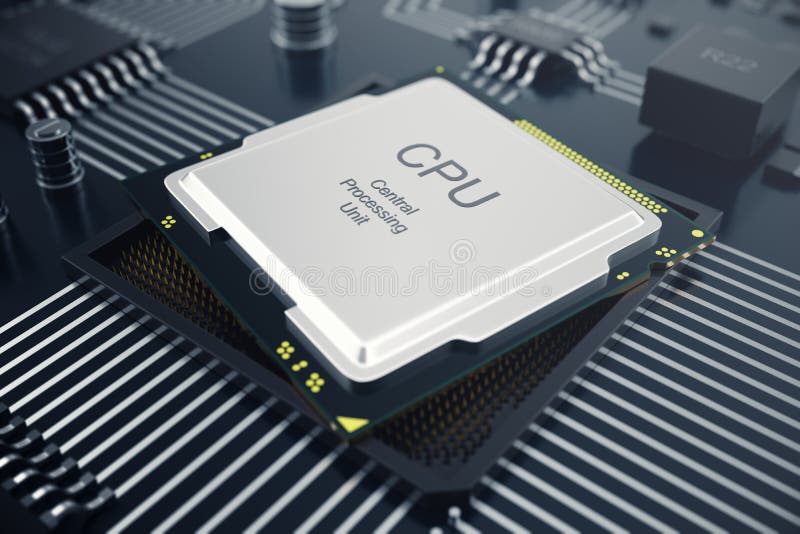 3d Rendering Central Computer Processors Cpu Concept Electronic Engineer Of Computer Technology